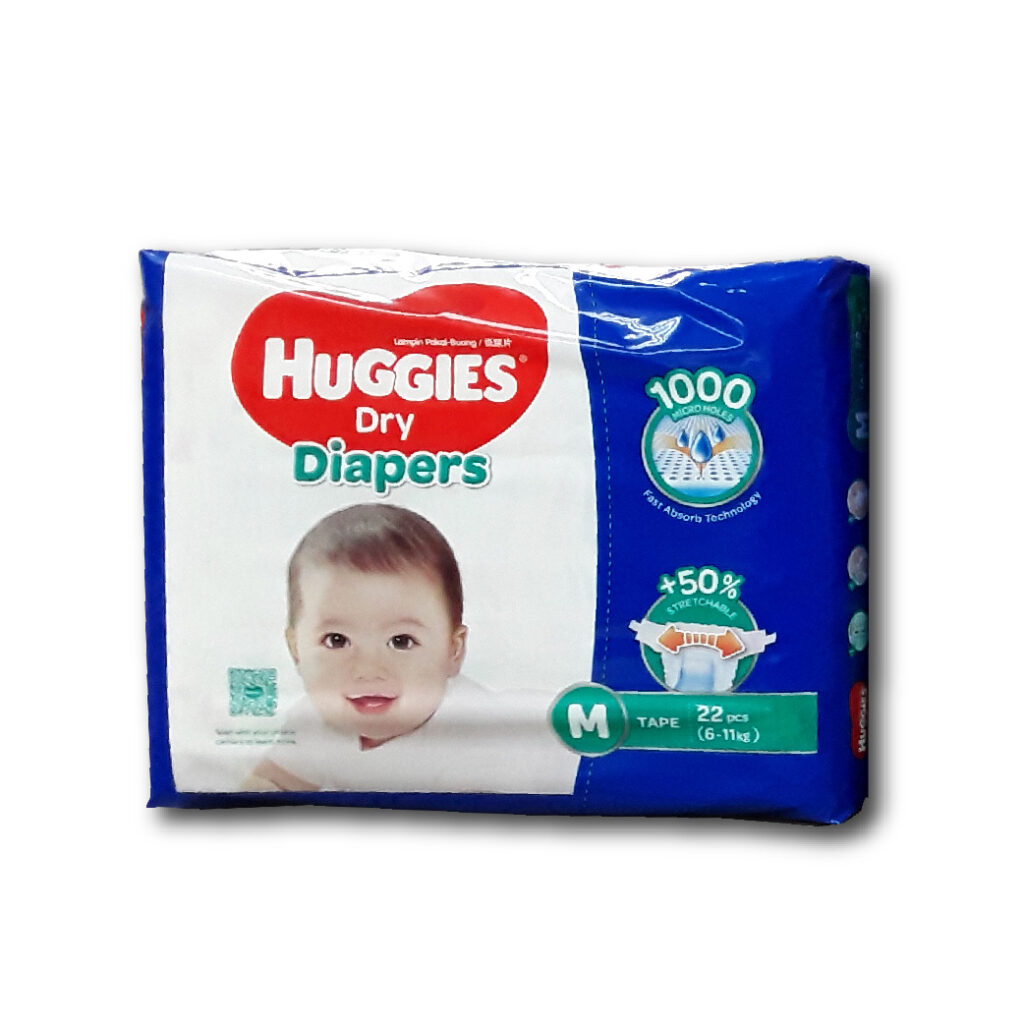 Huggies Dry Diapers Medium 22 Pieces - CJS Supermarket